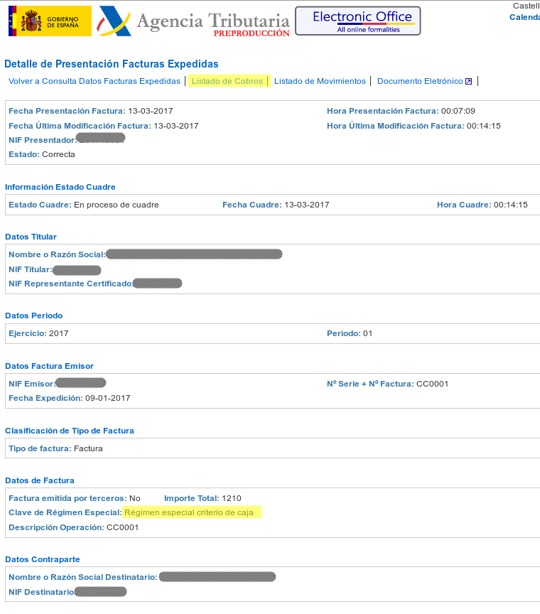 Ejemplos de facturas emitidas en SII | Criterium Software y Servicios Ejemplos de facturas emitidas en SII | Criterium Software y Servicios